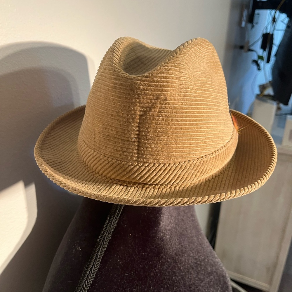 Vintage Corduroy Fedora/Trilby Style Hat Size L - Gem